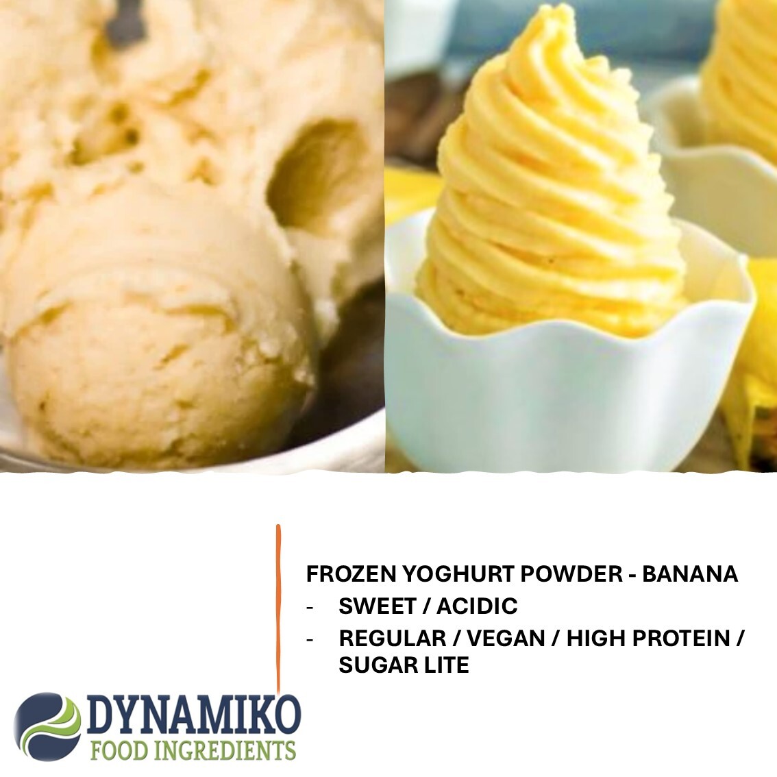 DFI FROZEN YOGHURT POWDER BANANA - (ACIDIC FLAVOUR PROFILE) - 1.5 KG