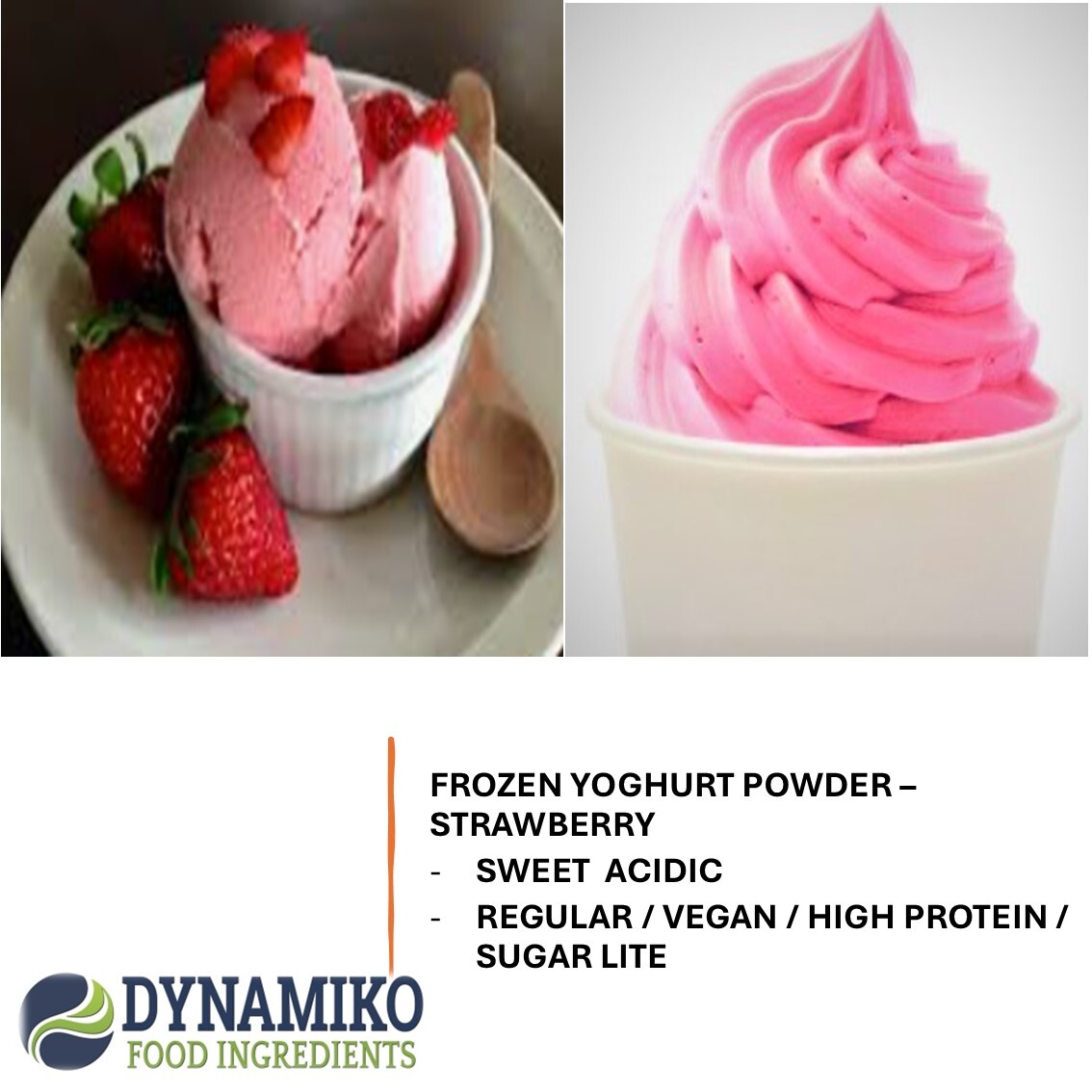 DFI FROZEN YOGHURT POWDER STRAWBERRY - VEGAN (SWEET FLAVOUR PROFILE ...