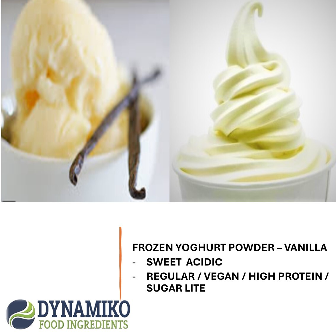 DFI FROZEN YOGHURT POWDER VANILLA - VEGAN (ACIDIC FLAVOUR PROFILE) - 1.5 KG